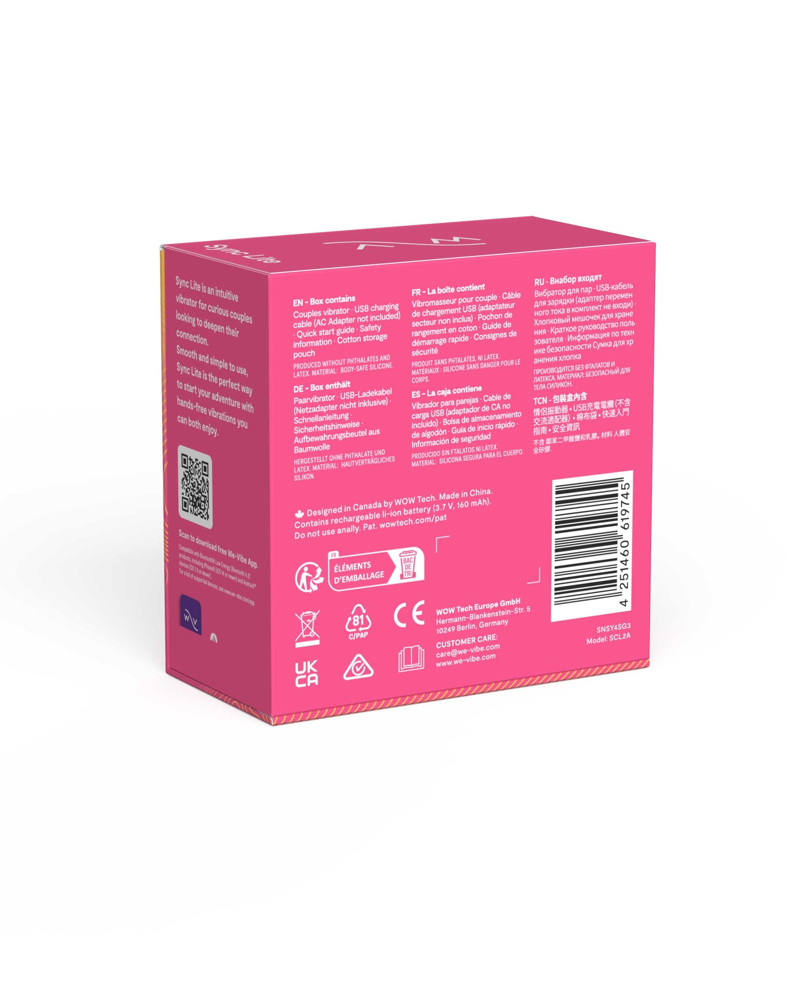 Sync Lite Couples Vibrator Pink by We Vibe - Peaches and Cream