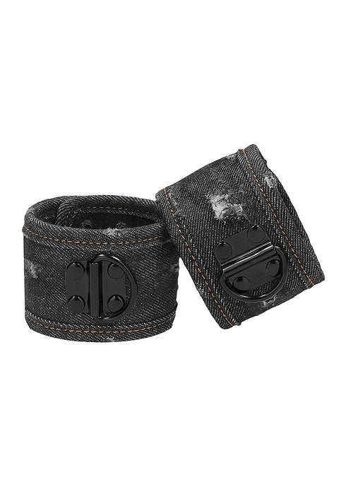 Denim Handcuffs Black by Ouch - Peaches and Cream